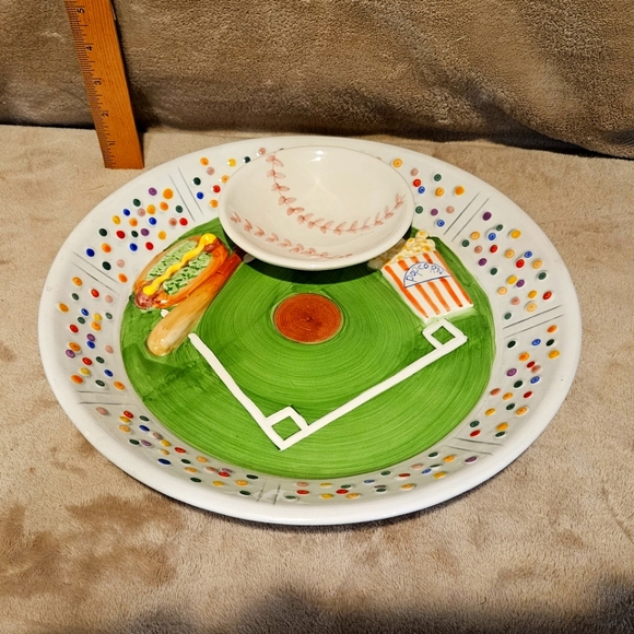 Source Unknown | Party Supplies | Baseball Stadium Chip And Dip Platter ...